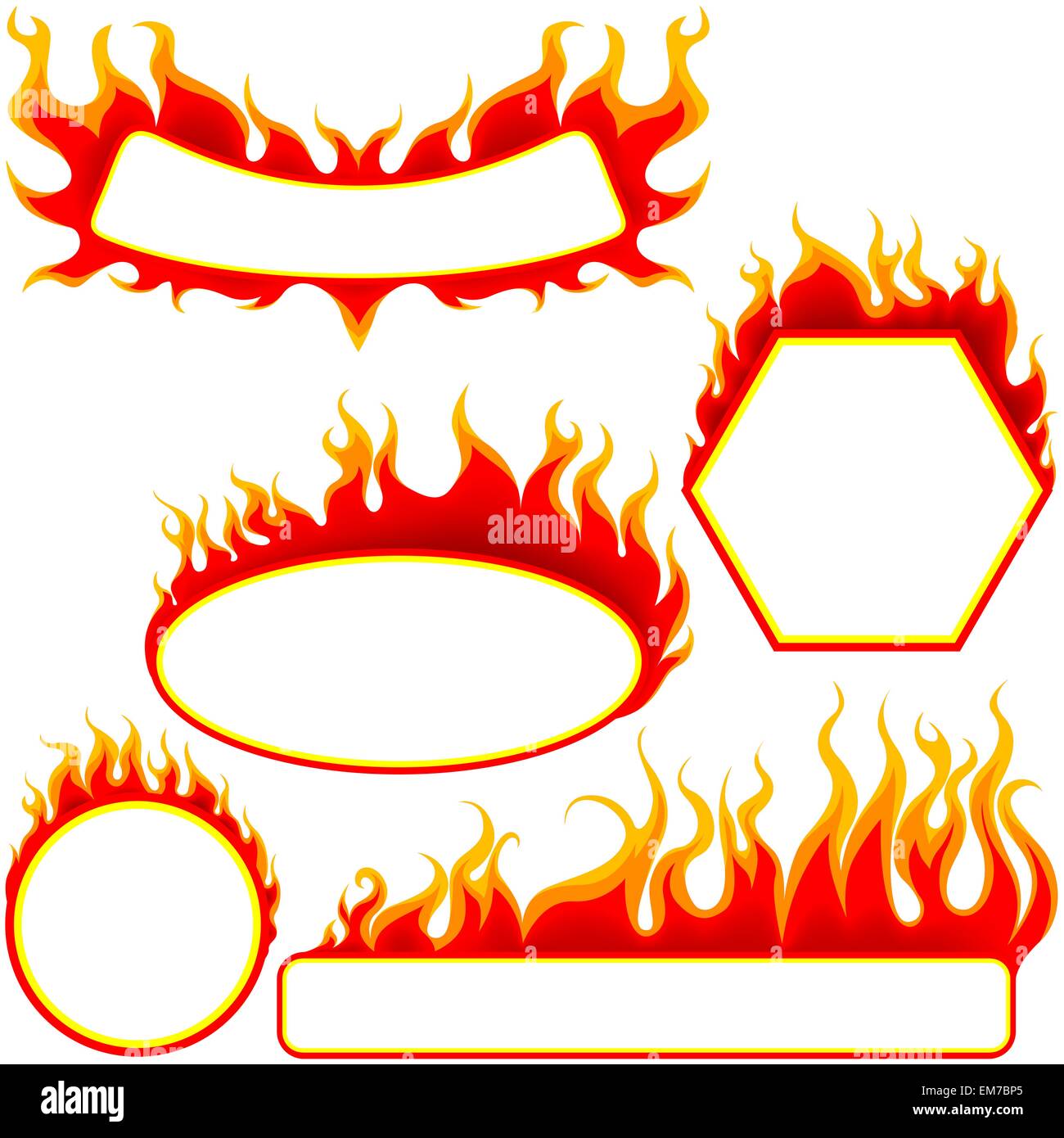 Fire Banners Set Stock Vector Image & Art - Alamy