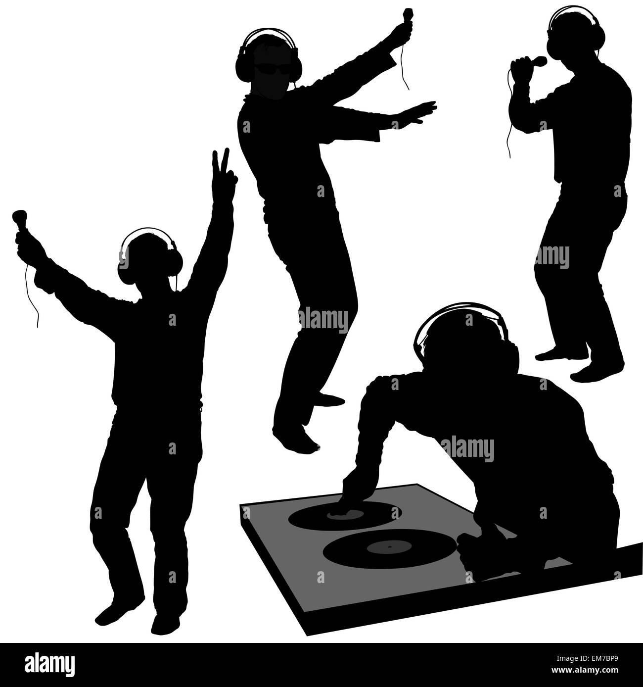 Disk Jockey Silhouettes Stock Vector Image & Art - Alamy