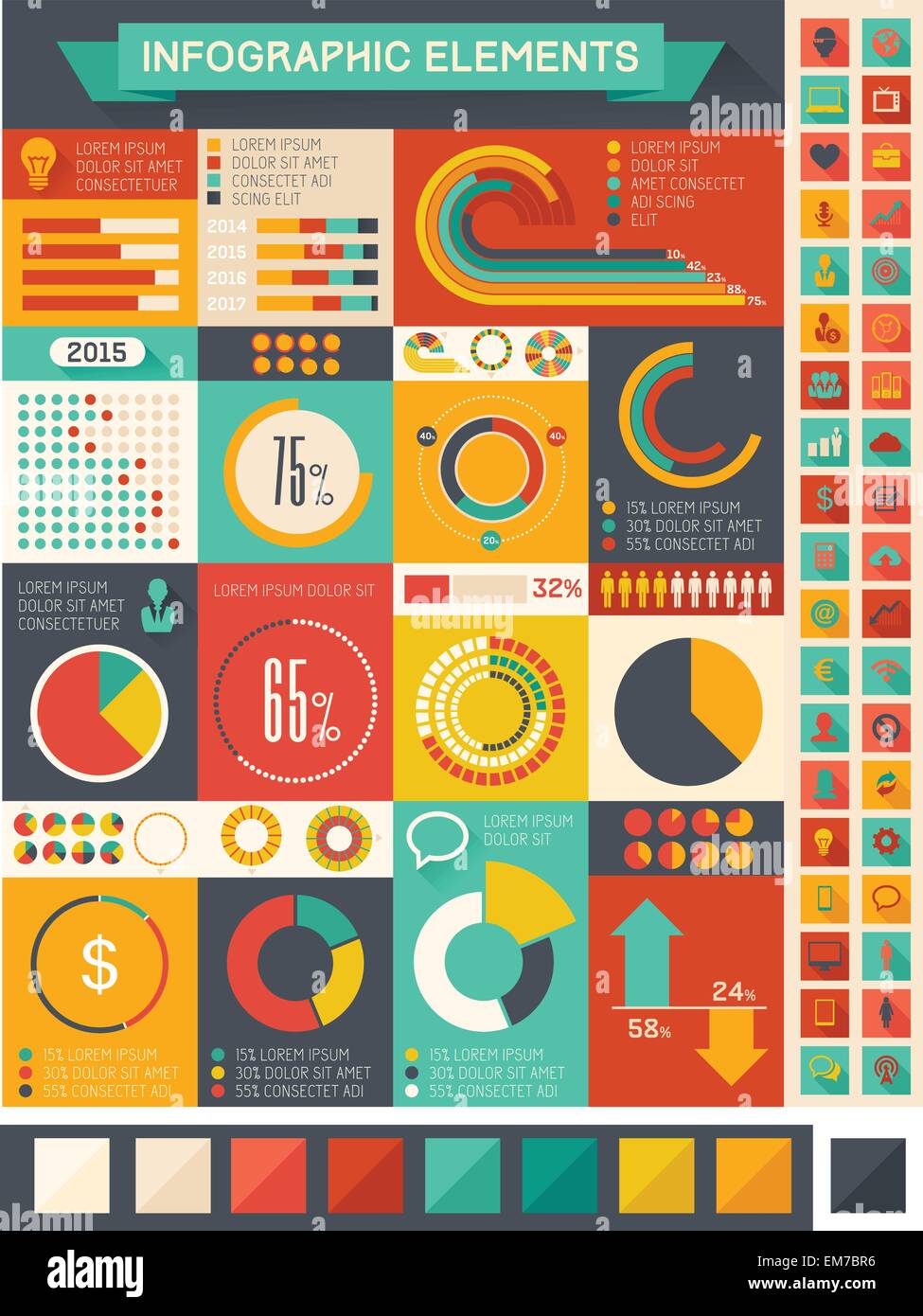 Flat infographic hi-res stock photography and images - Alamy