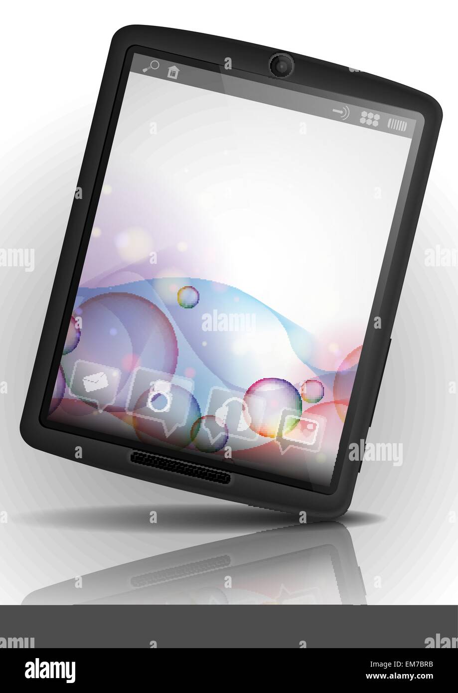 Tablet Pc With Bubble Background Stock Vector Image & Art - Alamy