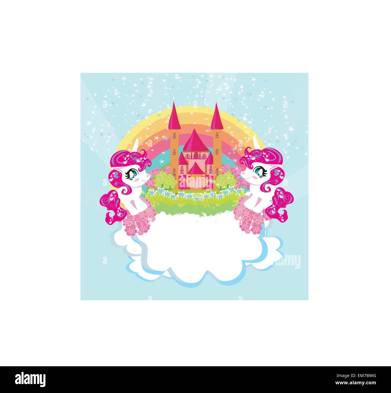 Cute unicorn fairy tale princess castle hi-res stock photography and ...