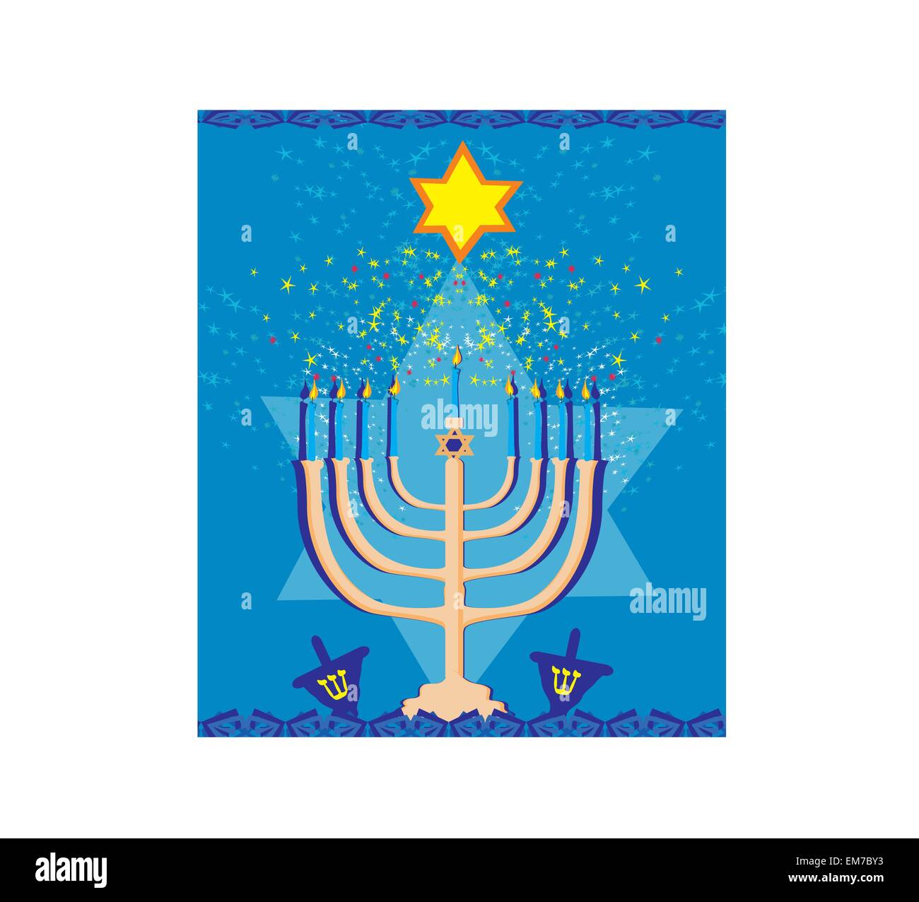 Vector illustration hanukkah menorah abstract card hi-res stock ...