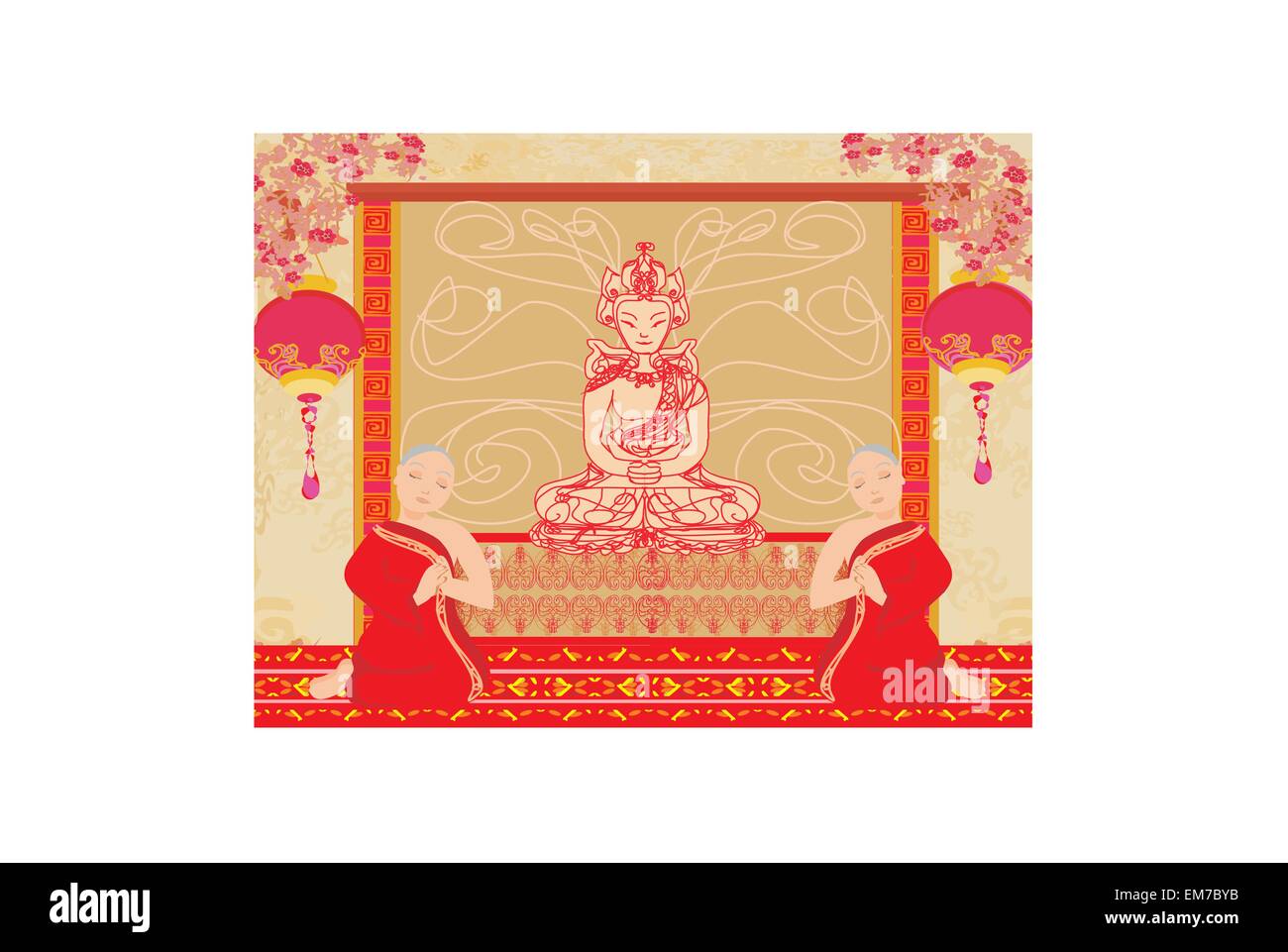 Buddhist pray Stock Vector Images - Alamy