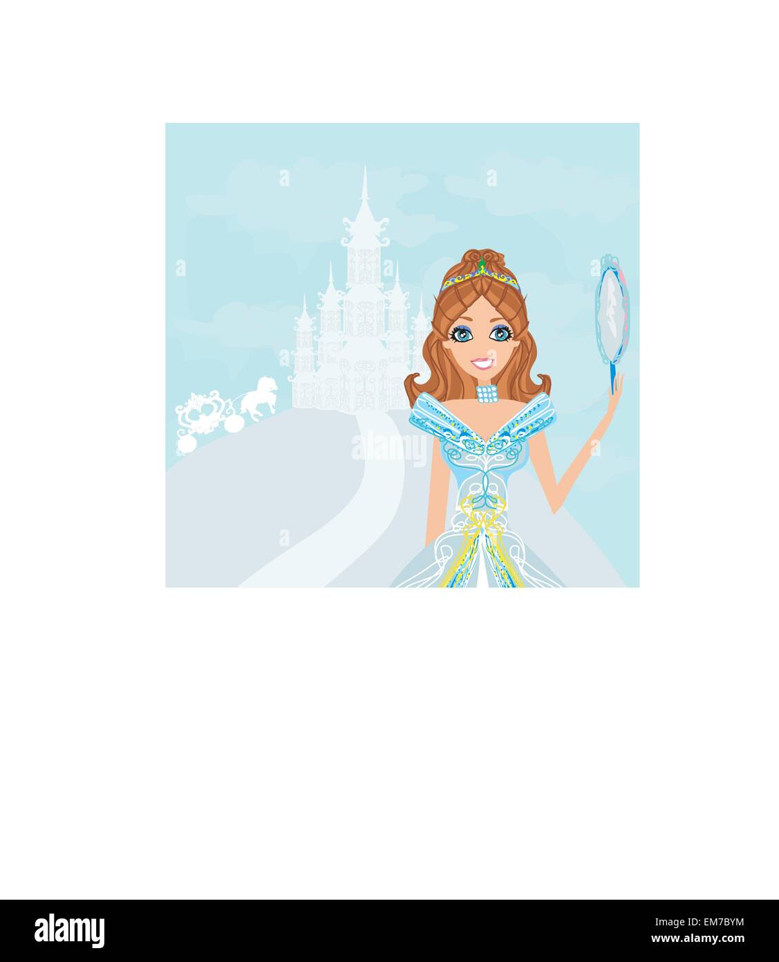 Cartoon princess in blue dress Stock Vector Images - Alamy
