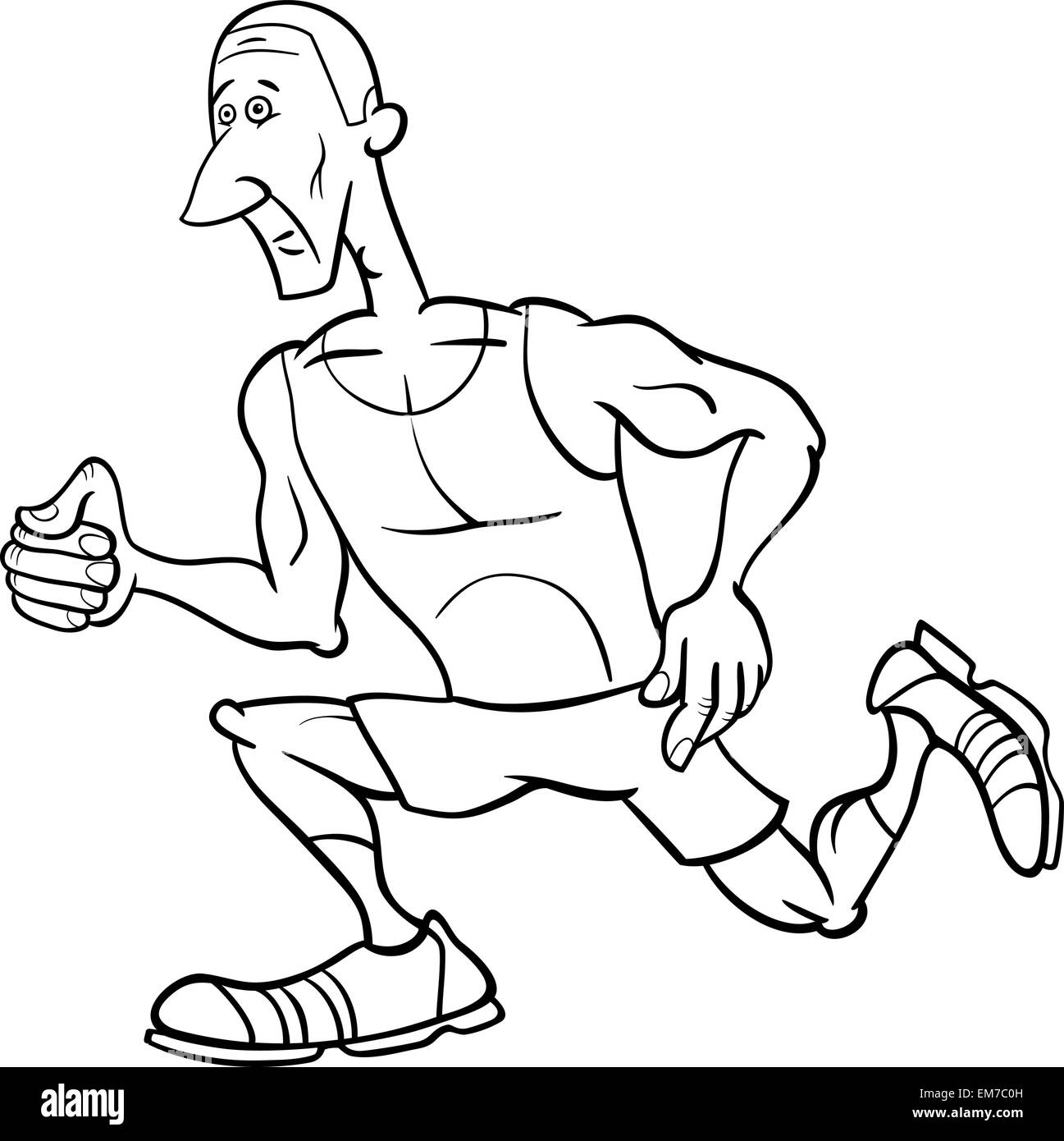 runner sportsman cartoon coloring page Stock Vector Image & Art - Alamy