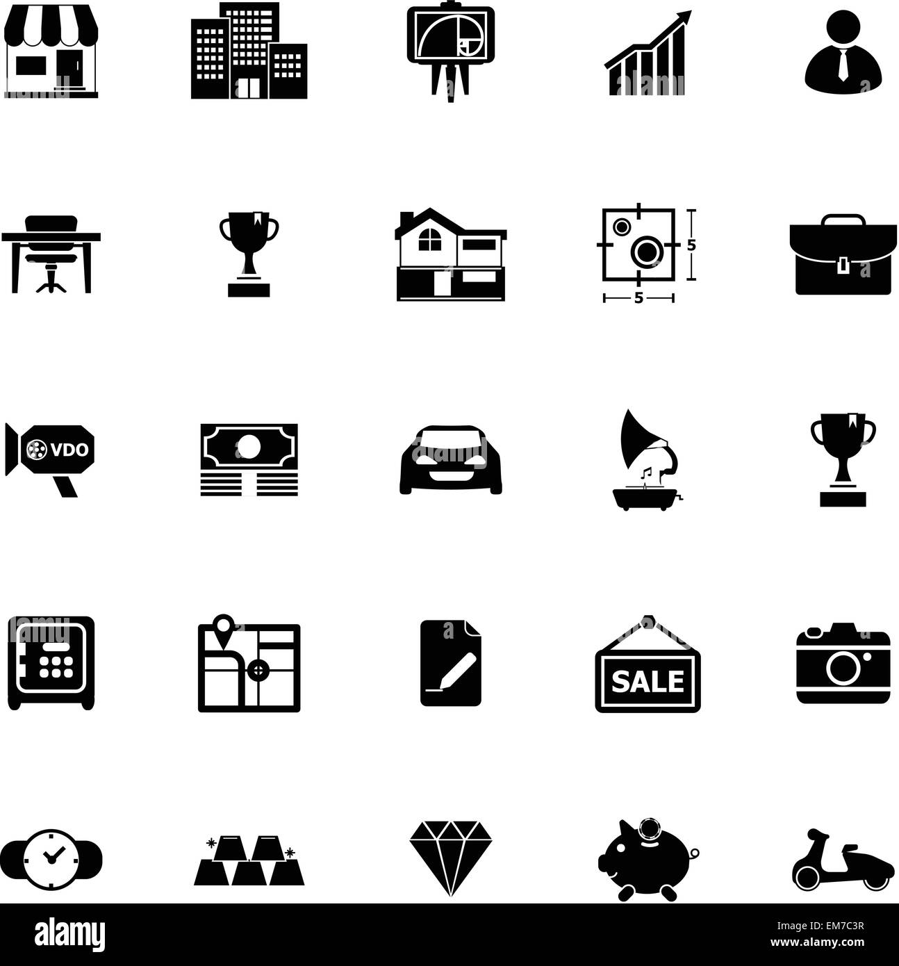 Asset and property icons on white background, stock vector Stock Vector ...