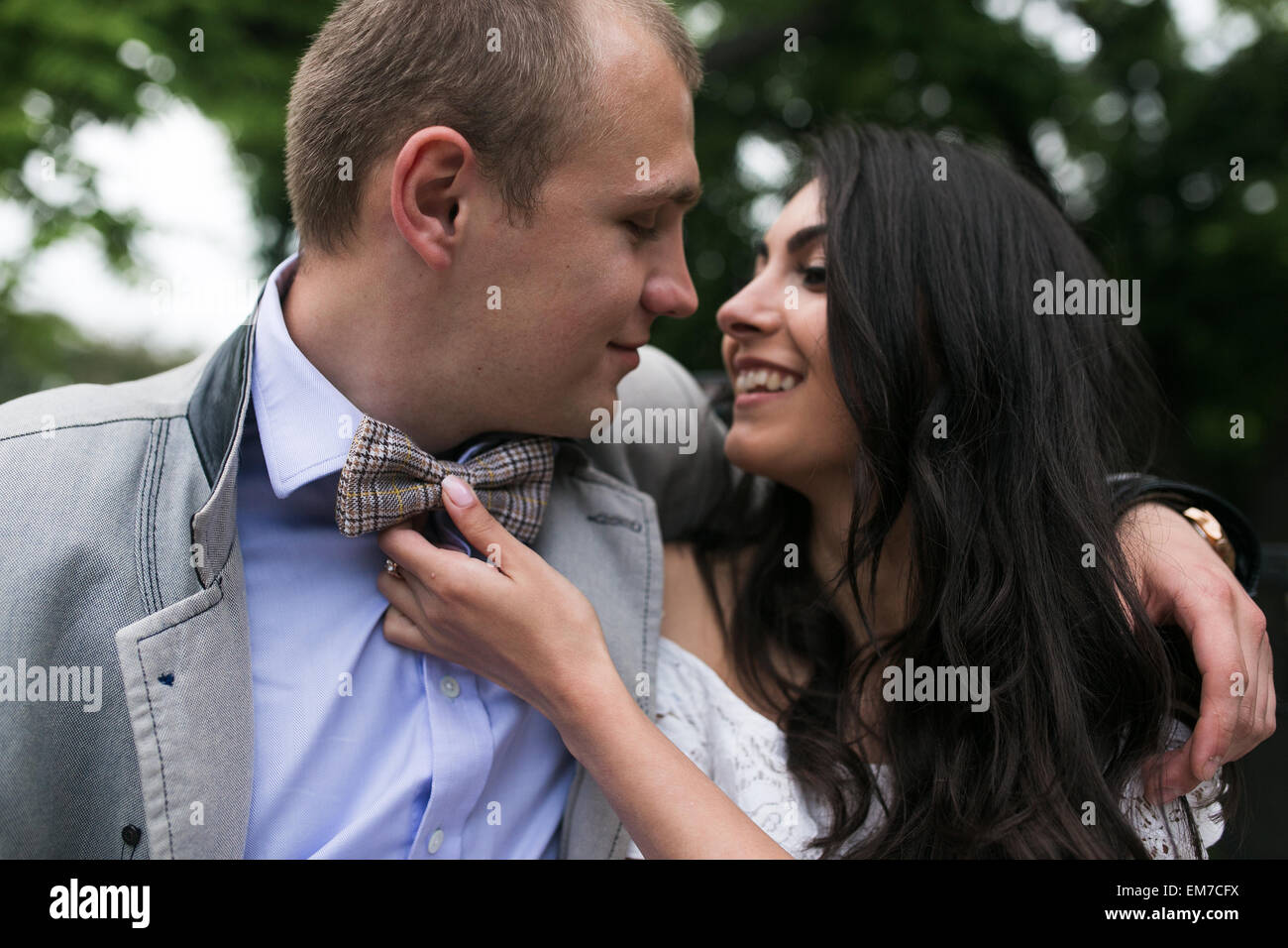 Young and beautiful European couple having a great time on the ...
