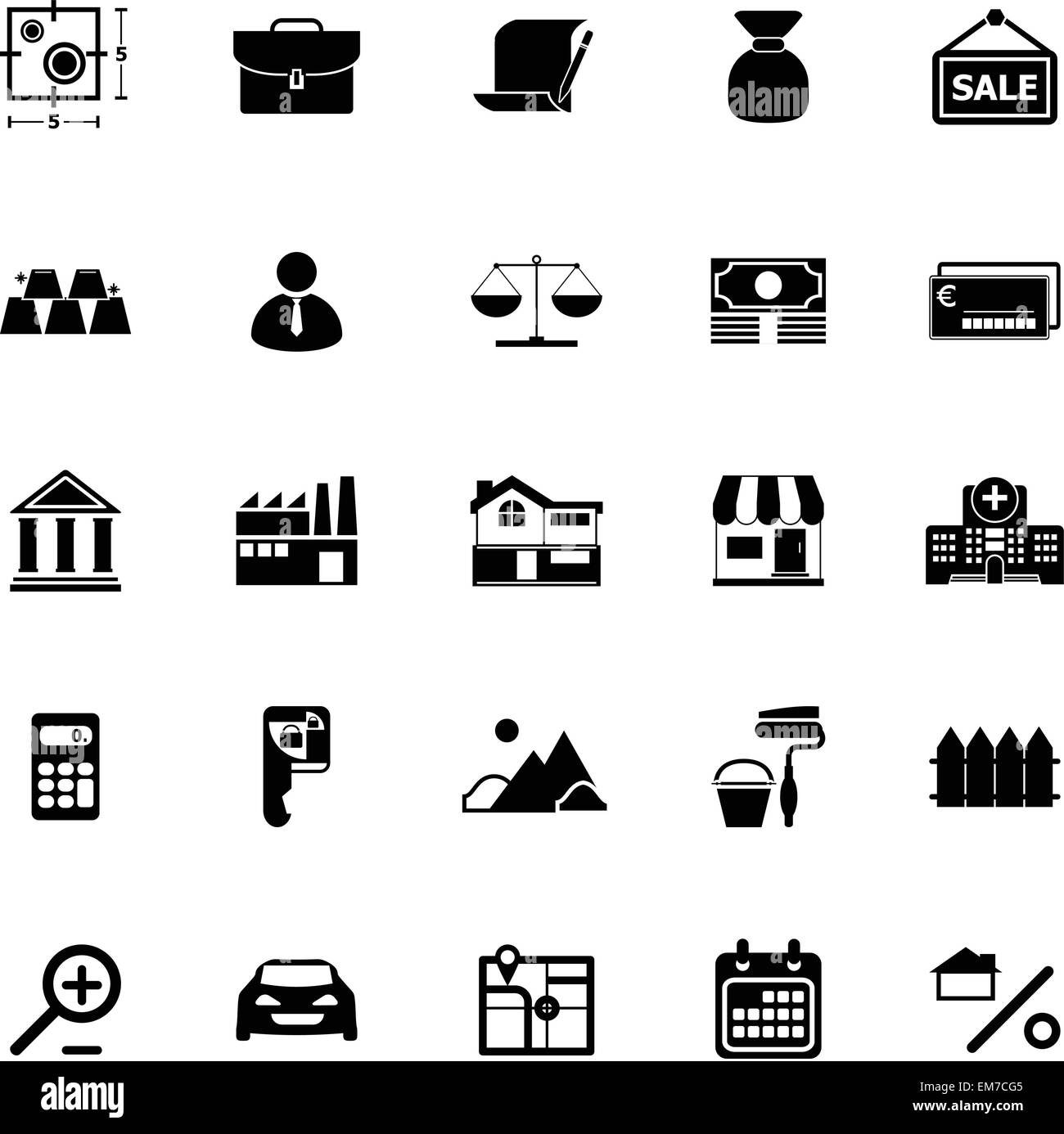 Mortgage and home loan icons on white background, stock vector Stock ...