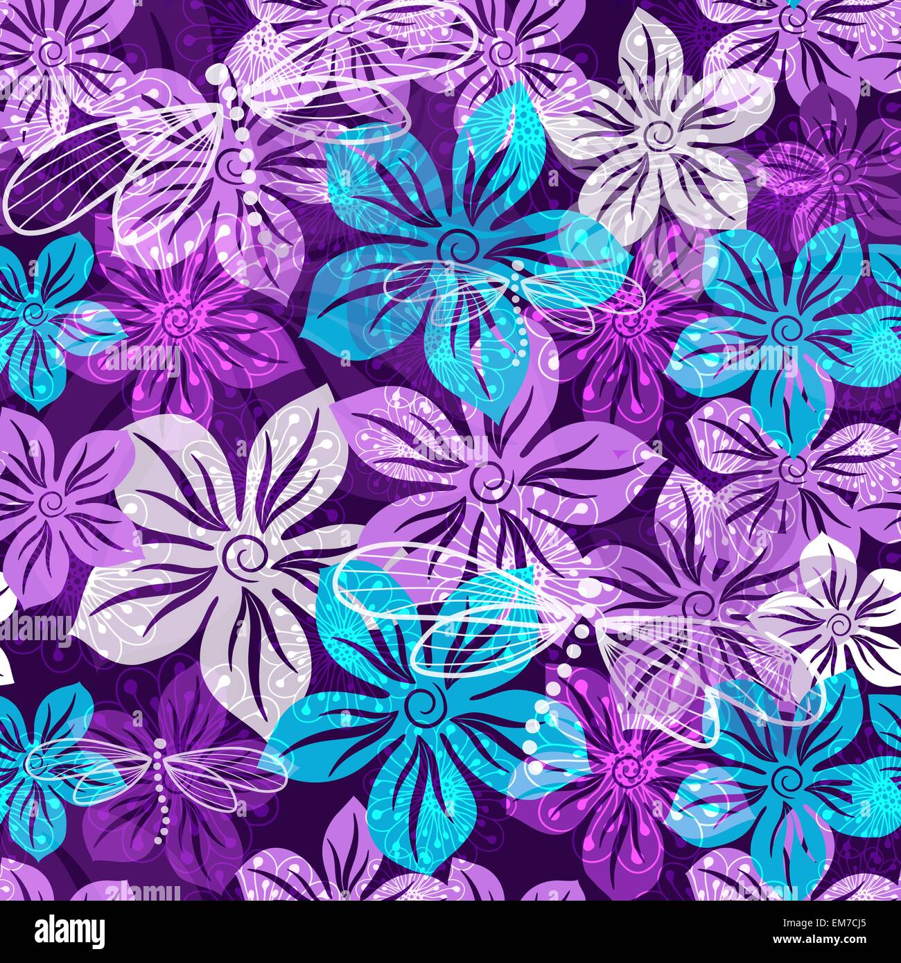 Seamless floral spring vivid pattern Stock Vector Image & Art - Alamy