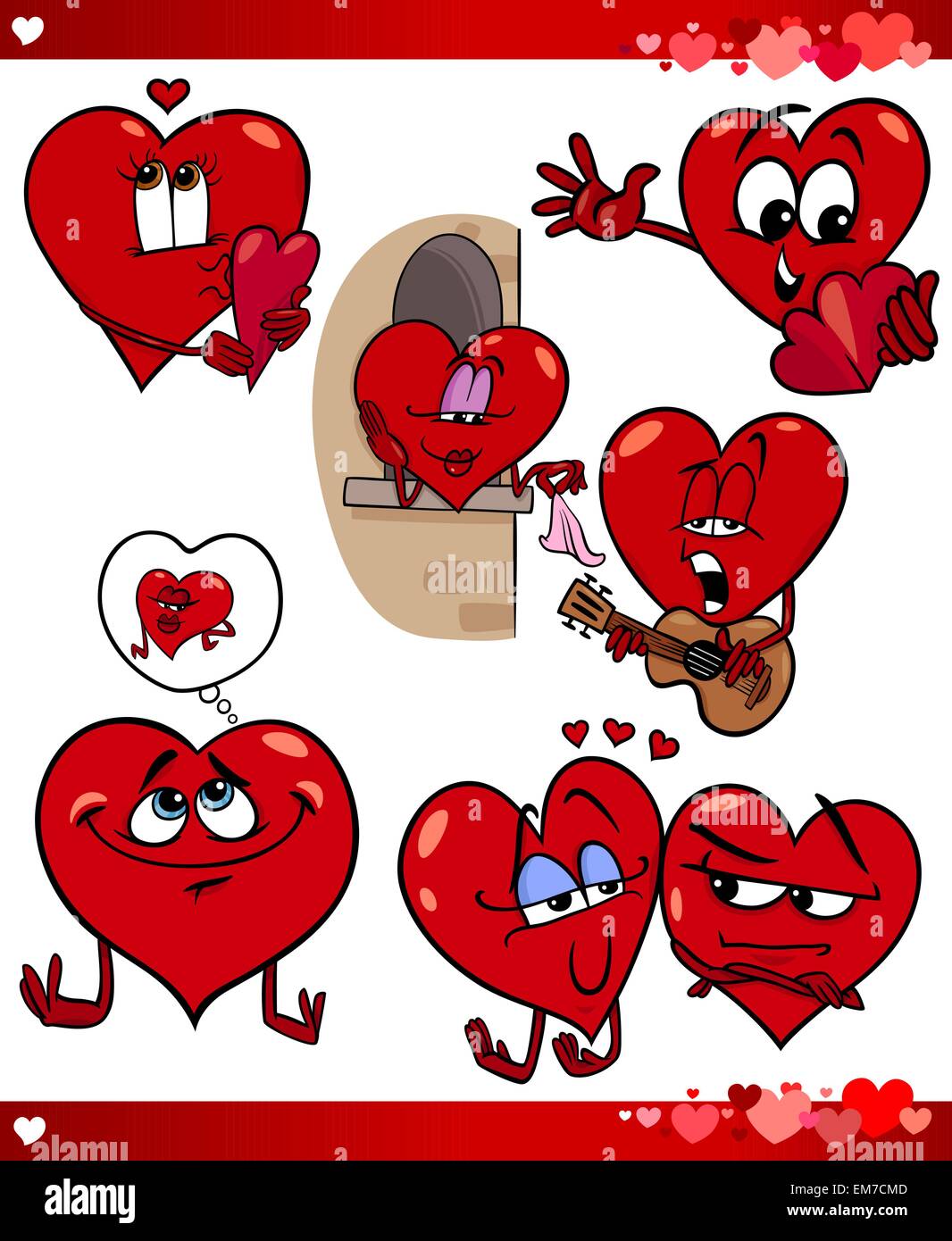 valentine cartoon illustration love set Stock Vector Image & Art - Alamy