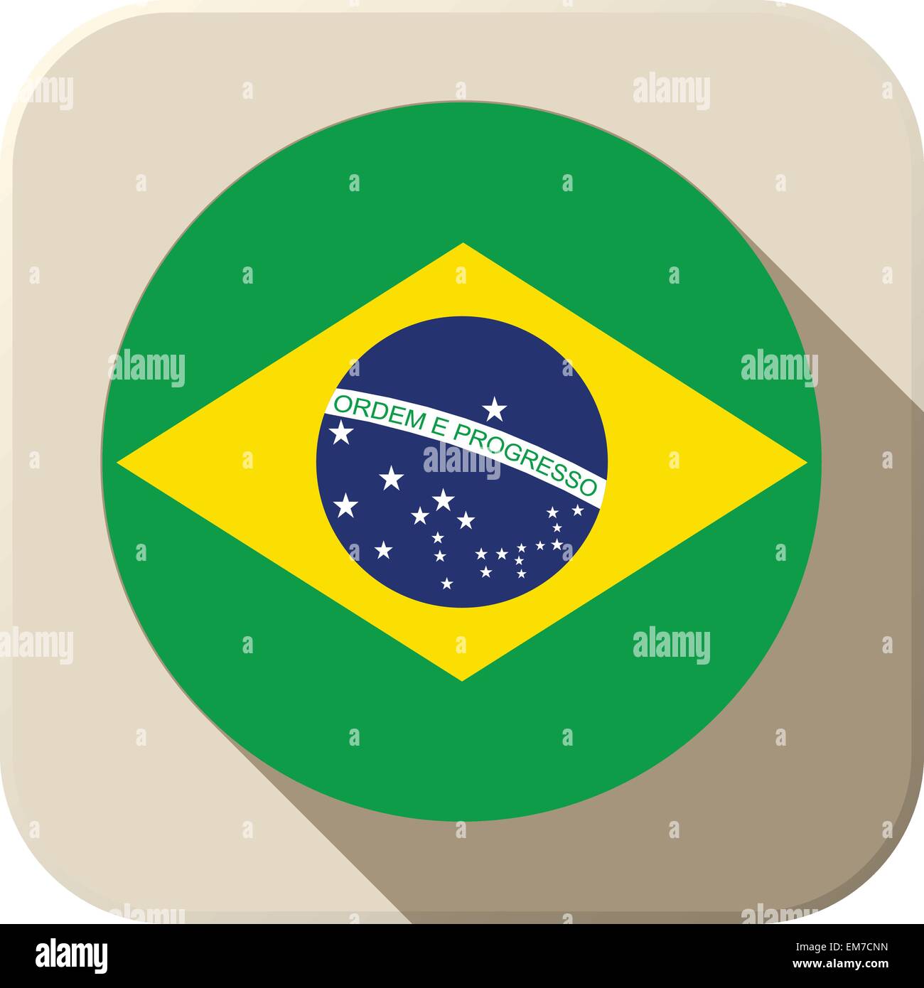 Brazil flag button map hi-res stock photography and images - Alamy
