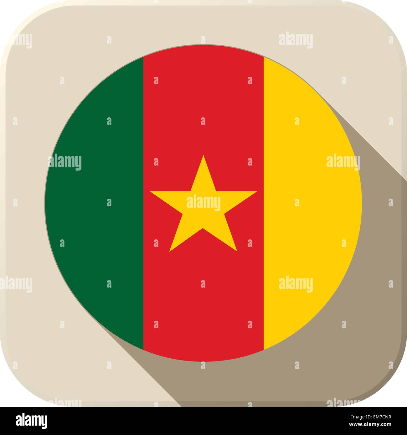 Cameroon Flag Button Icon Modern Stock Vector Image And Art Alamy