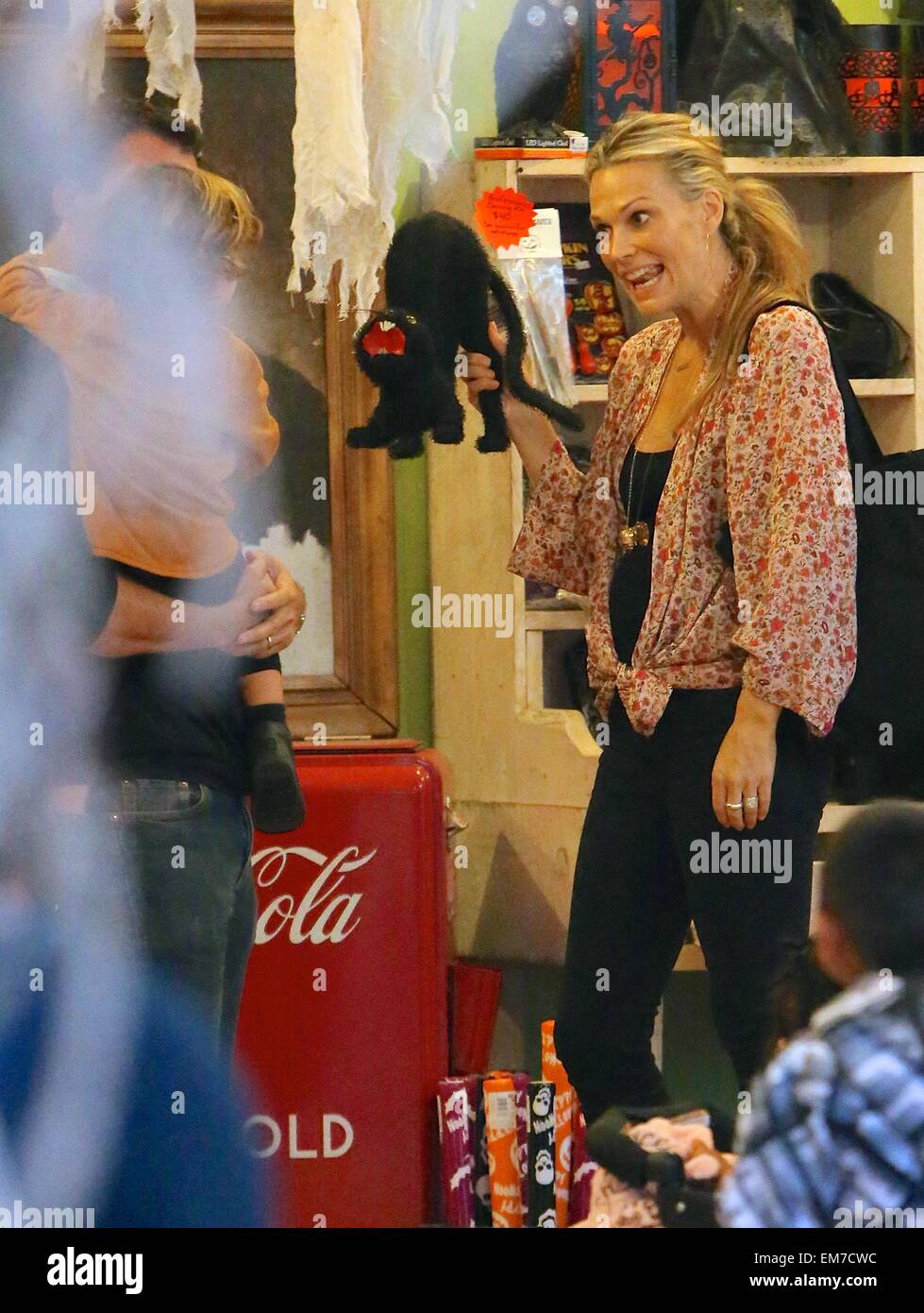 Molly Sims and husband Scott Stuber take their son, Brooks to Mr. Bones ...