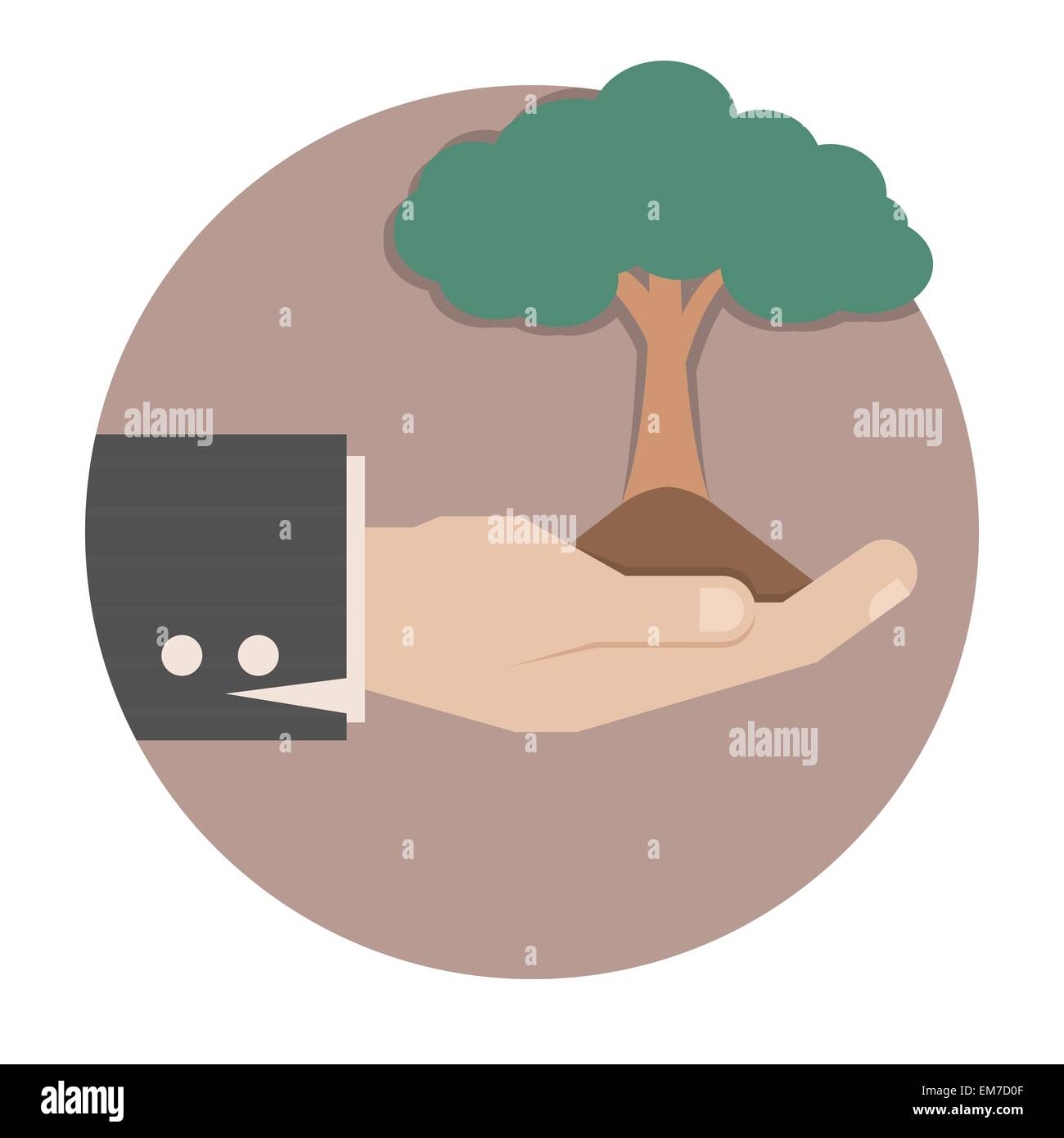 Hands holding a green tree Stock Vector Image & Art - Alamy