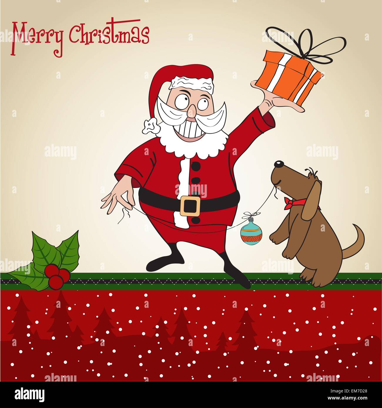 Funny dog santa claus Stock Vector Images - Alamy