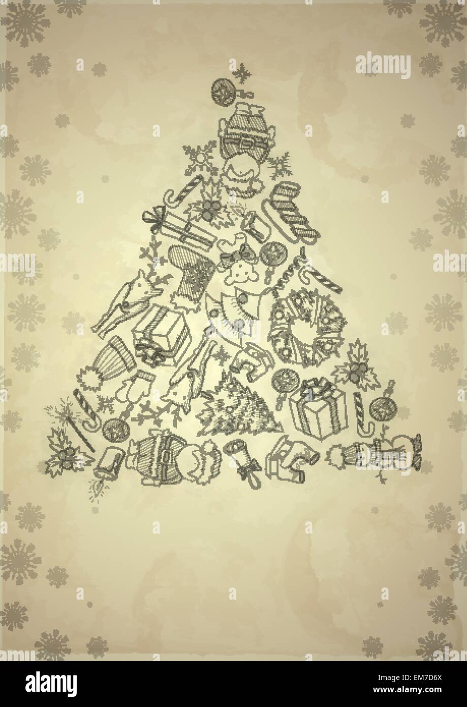 Hand Drawn Christmas Set Stock Vector Image & Art - Alamy