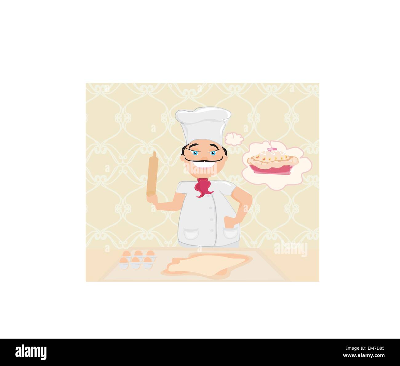 chef preparing a cake Stock Vector Image & Art - Alamy
