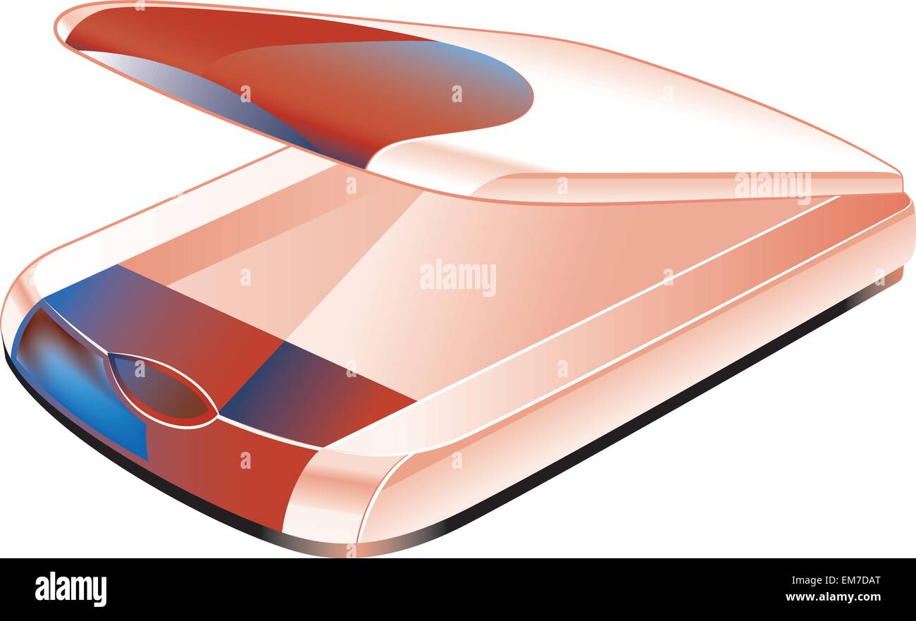 Opened Office Scanner. Illustration on white background Stock Vector ...