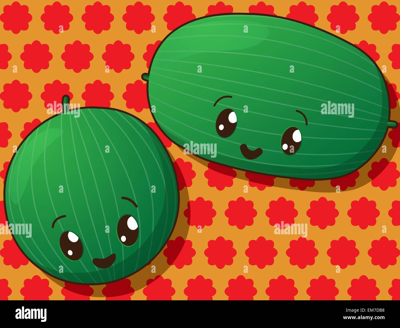 Cute watermelon kawaii cartoon Stock Vector Images - Alamy