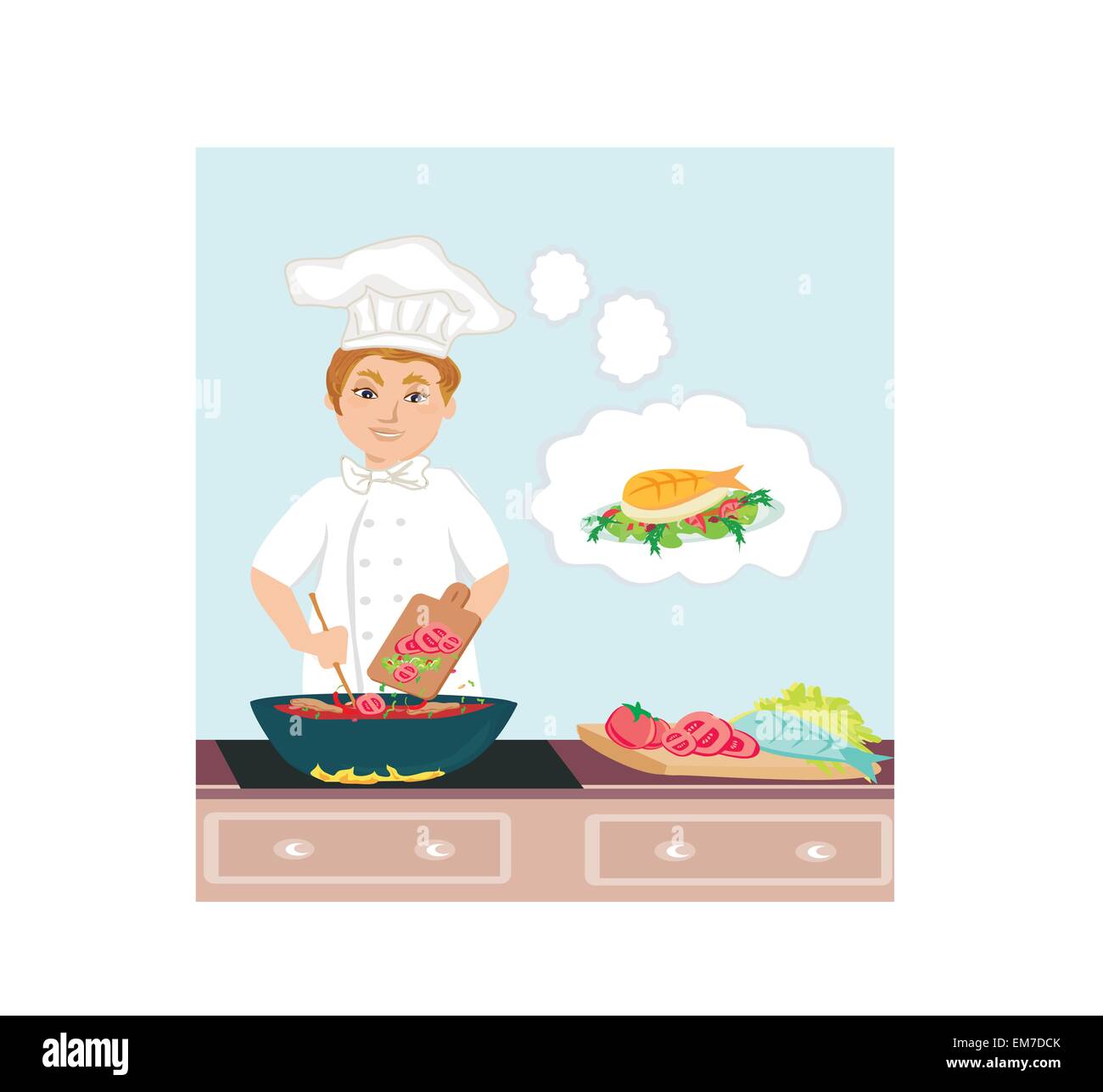 Professional in kitchen man Stock Vector Images - Alamy