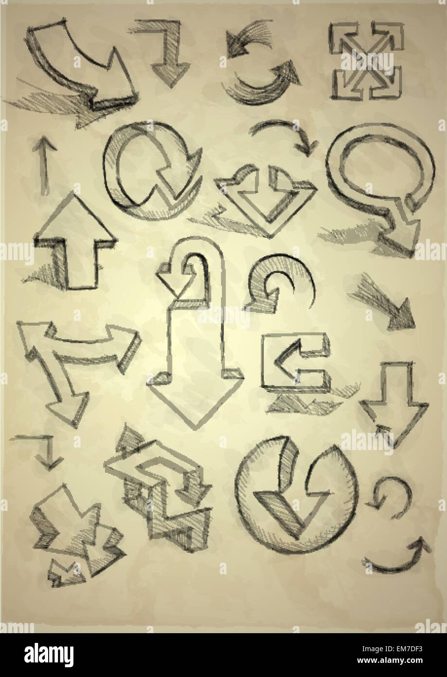 Vintage arrow hand drawn Stock Vector Images - Alamy