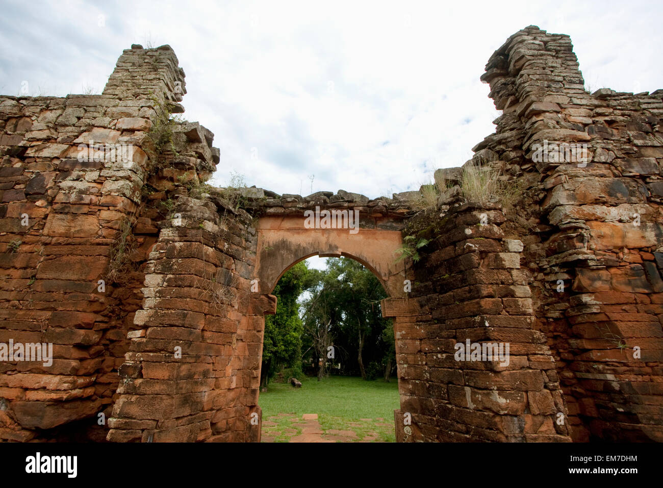 Ruins of the San Ignacio Mini Guarani Jesuit Mission that were cleared ...