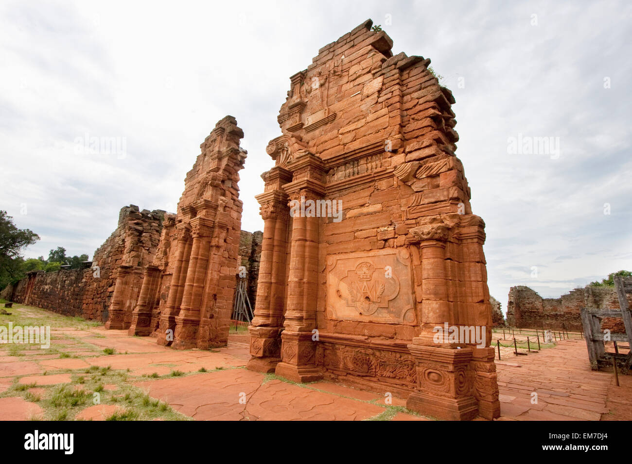 Ruins of the San Ignacio Mini Guarani Jesuit Mission that were cleared ...