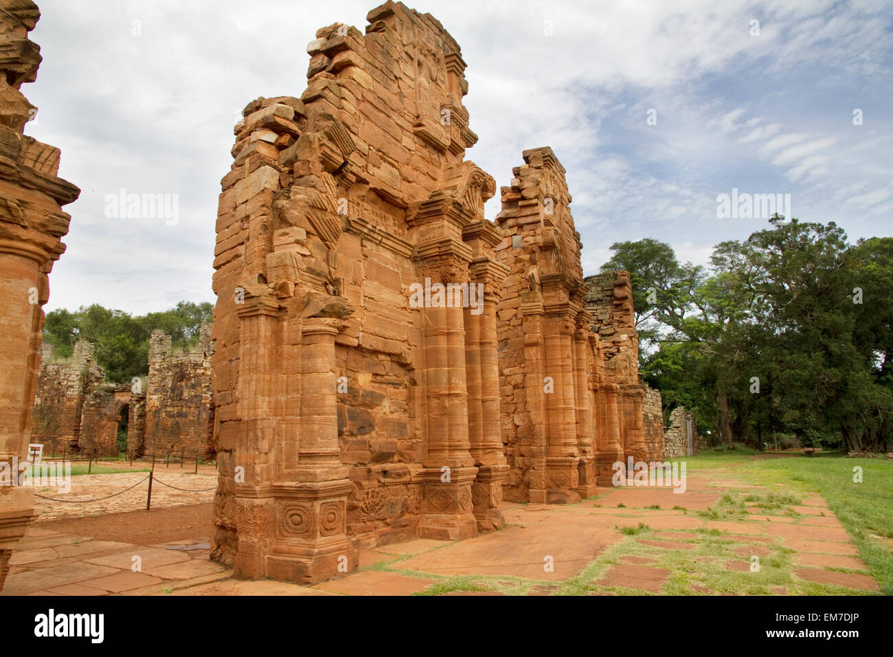 Ruins of the San Ignacio Mini Guarani Jesuit Mission that were cleared ...