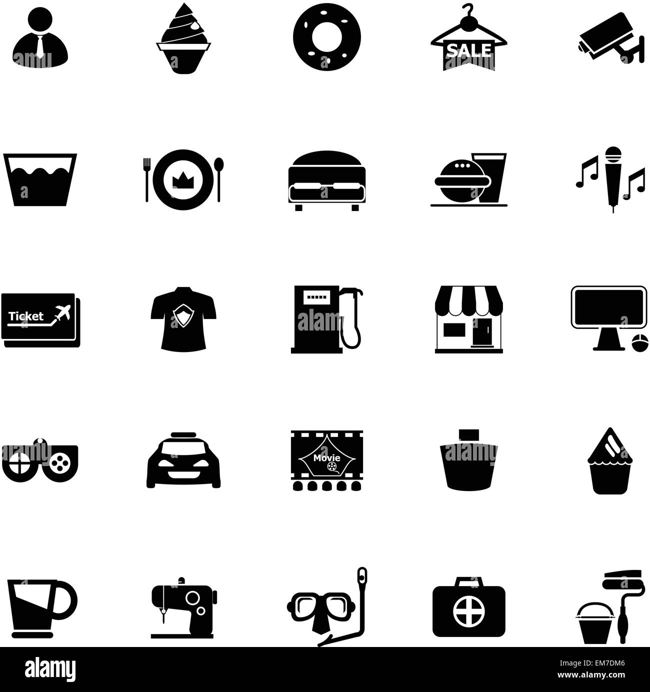 Franchisee business icons on white background, stock vector Stock ...