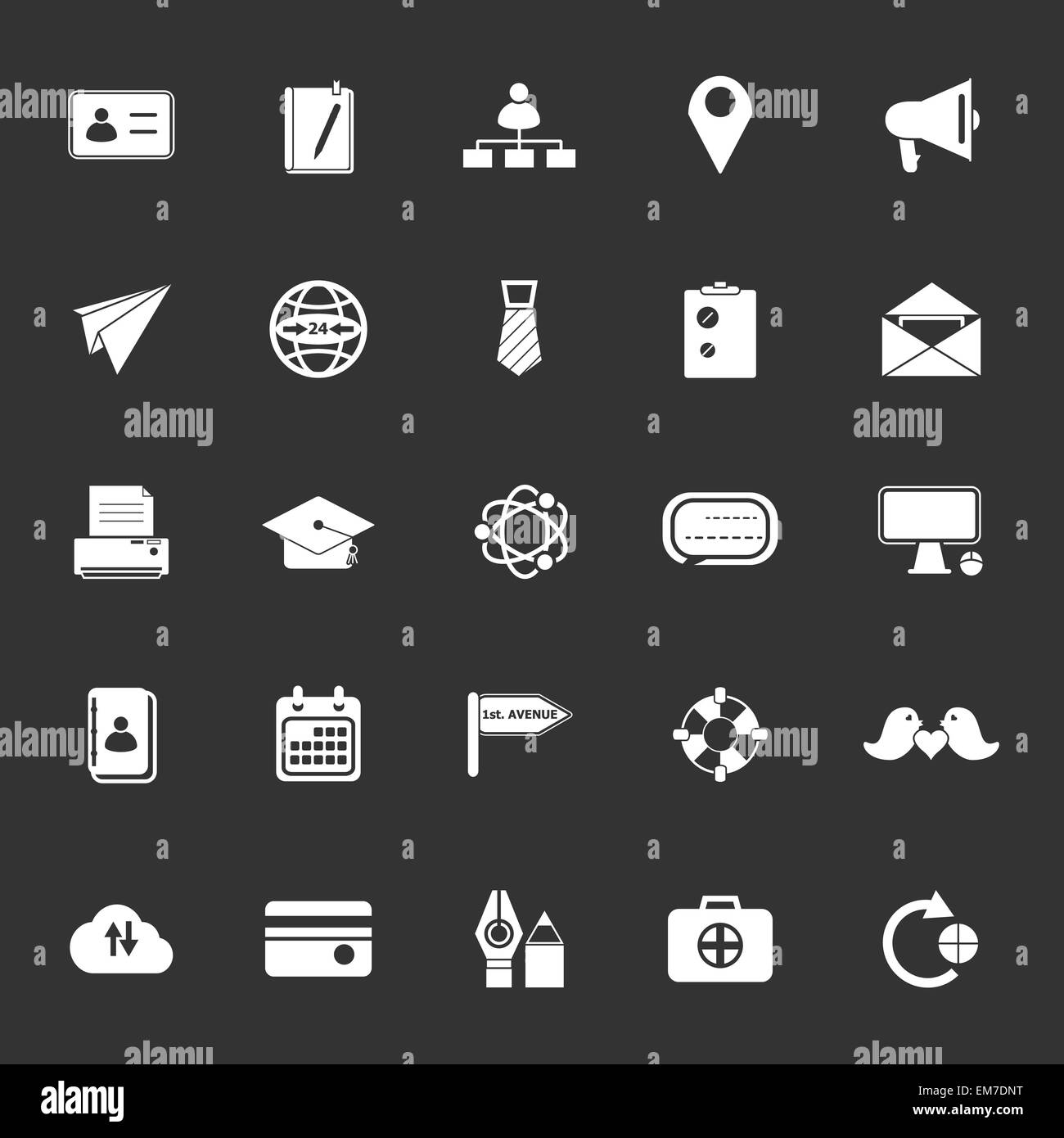 Contact connection icons on gray background, stock vector Stock Vector ...