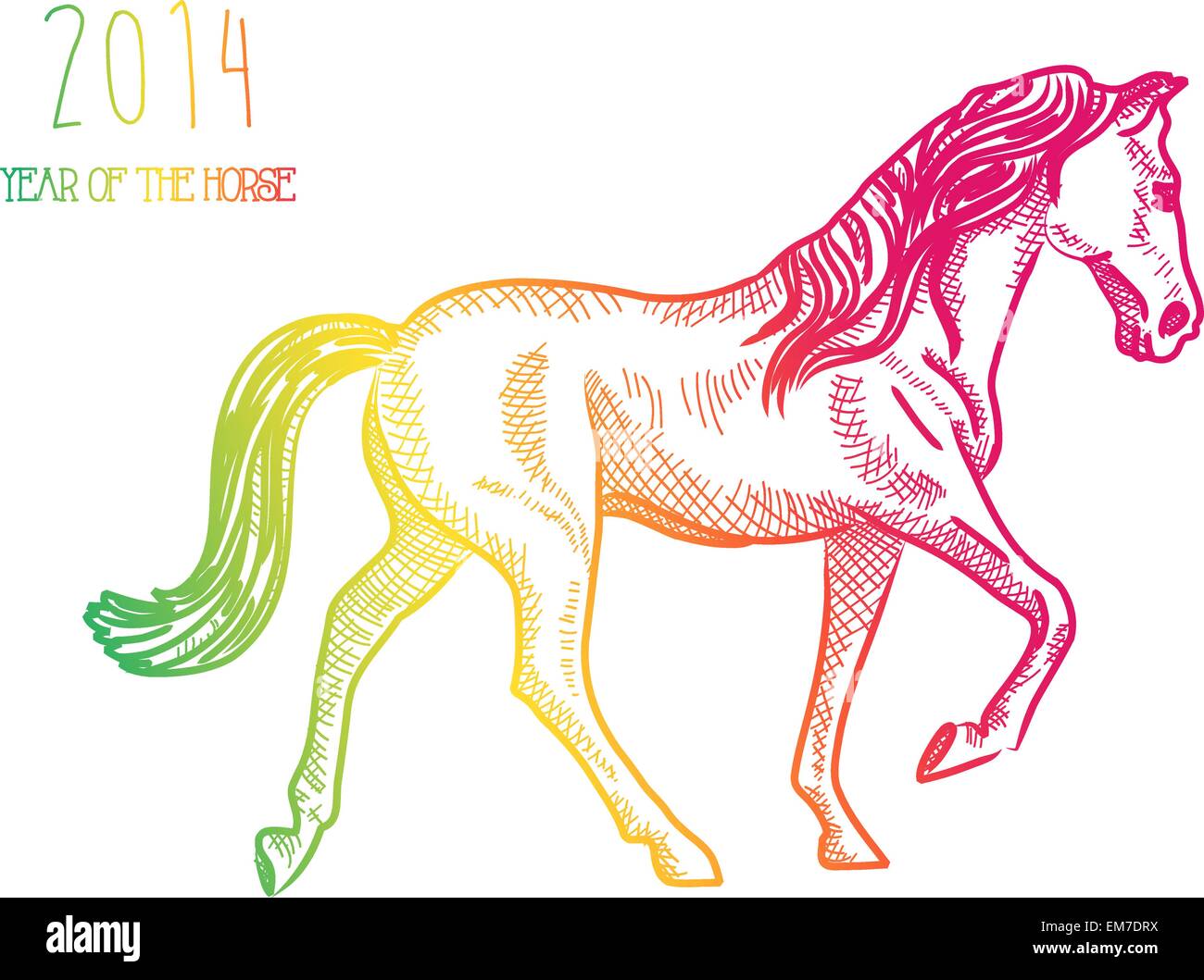Chinese Horse Coloring Page