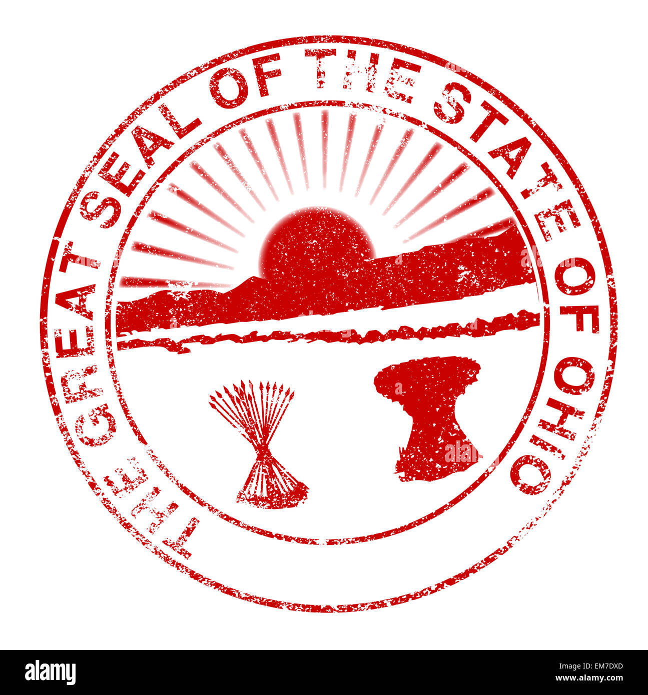 The State Seal of Ohio rubber stamp on a white background Stock Photo ...