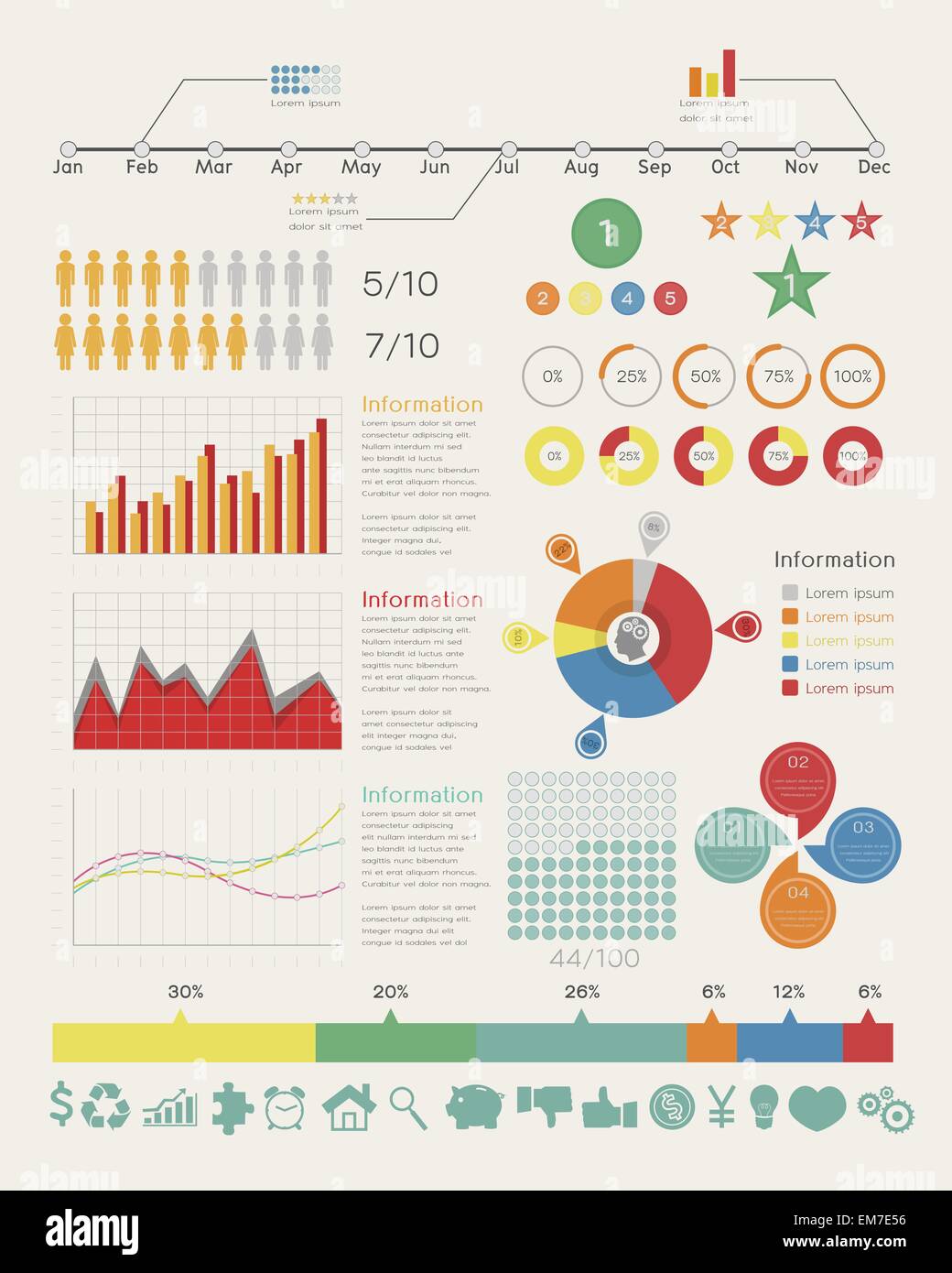 Infographics elements pie chart hi-res stock photography and images - Alamy