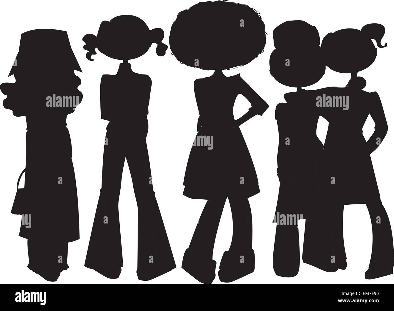 Little girls silhouettes set Stock Vector Image & Art - Alamy