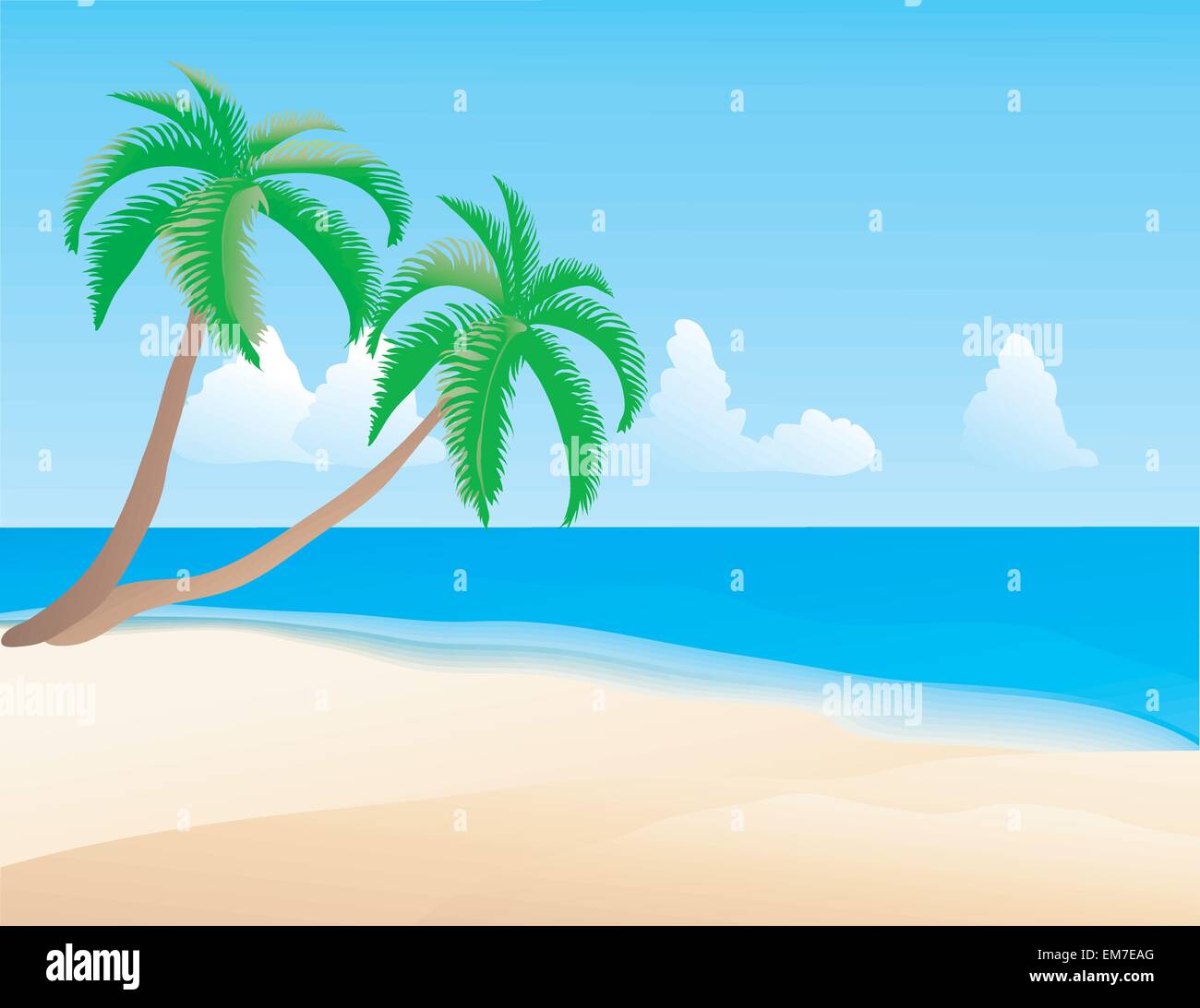 Tropical island with palms Stock Vector Image & Art - Alamy