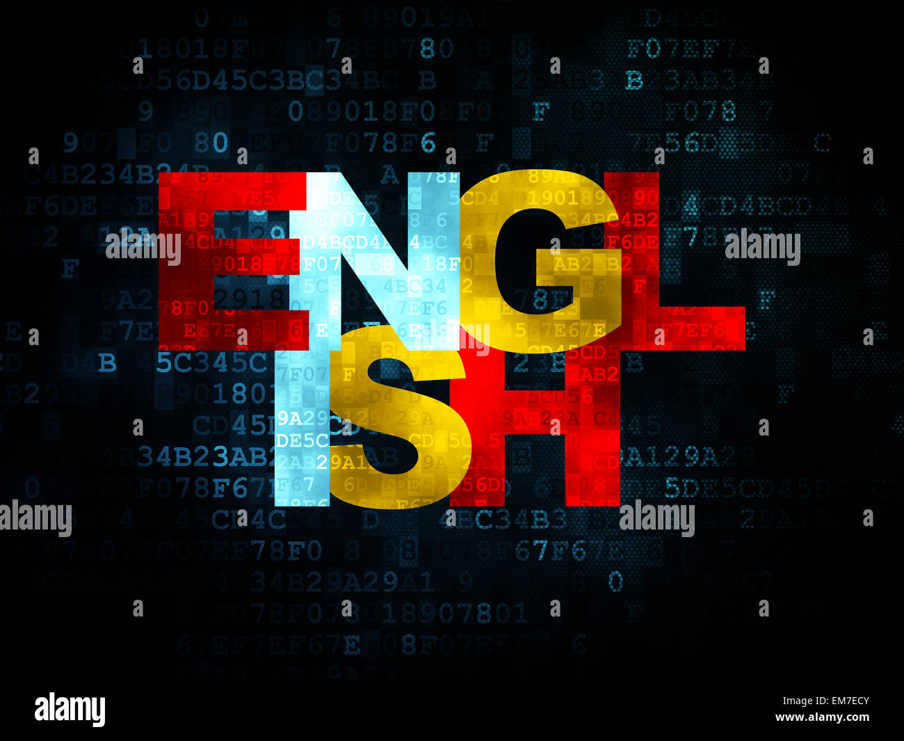 Education concept: English on Digital background Stock Photo - Alamy