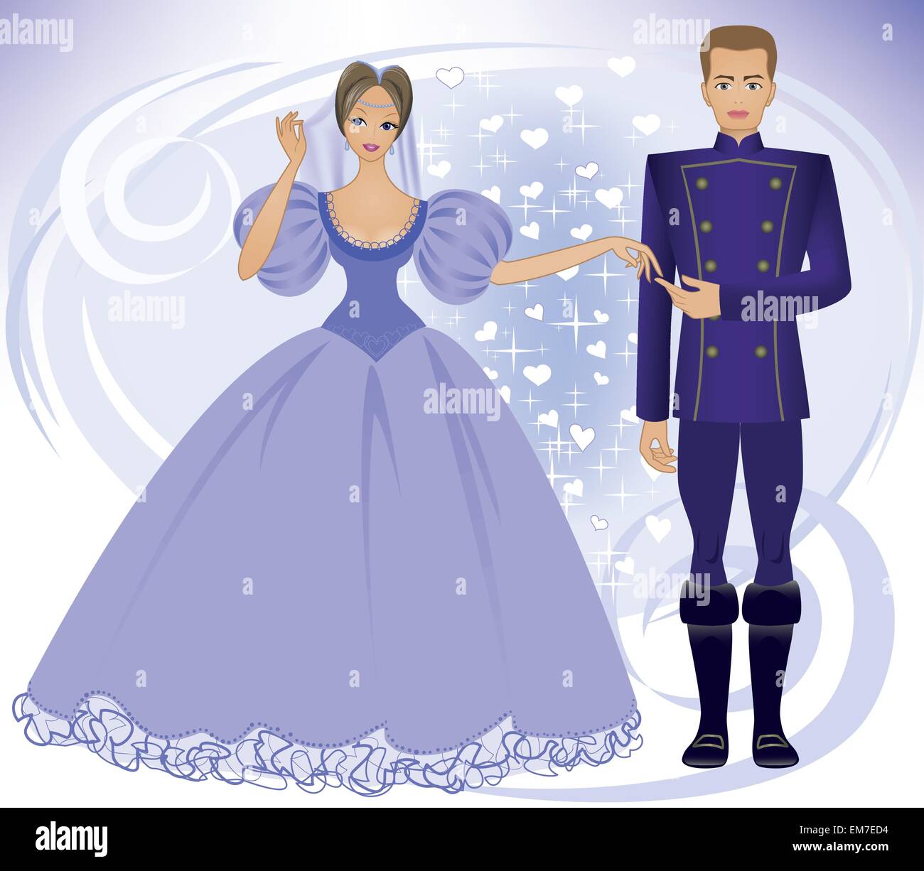 Prince And Princess Cartoon Holding Hands