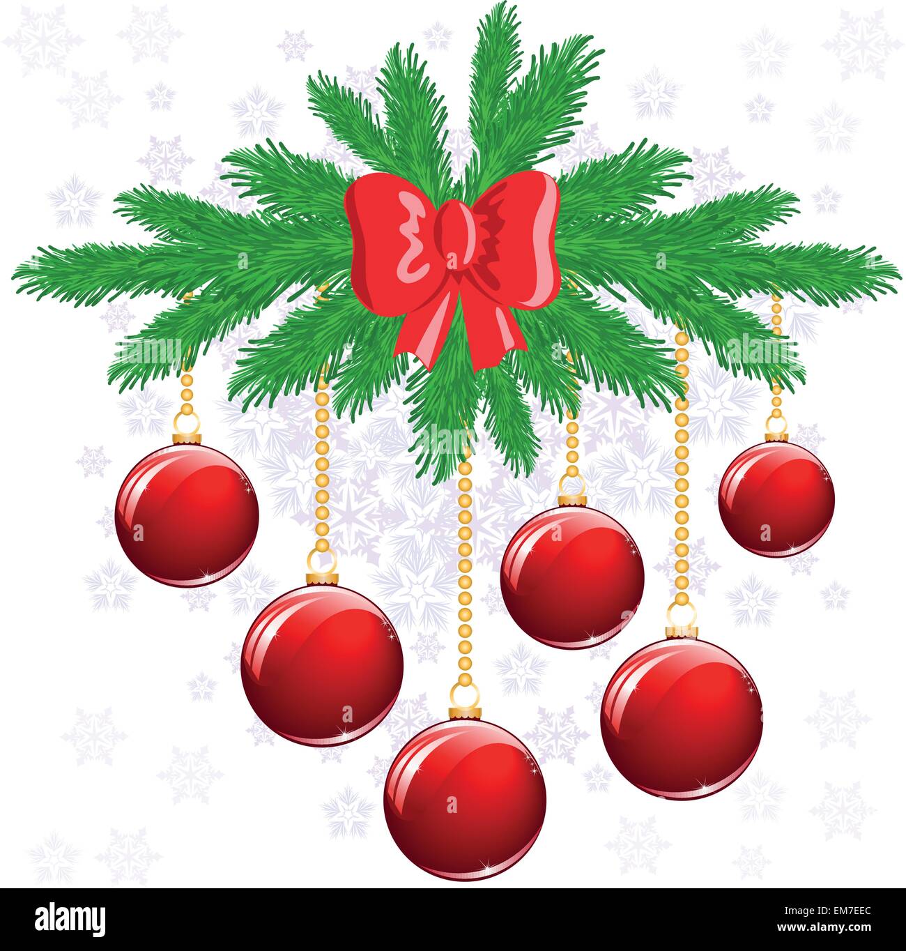 Red balls on spruce Stock Vector Images - Alamy