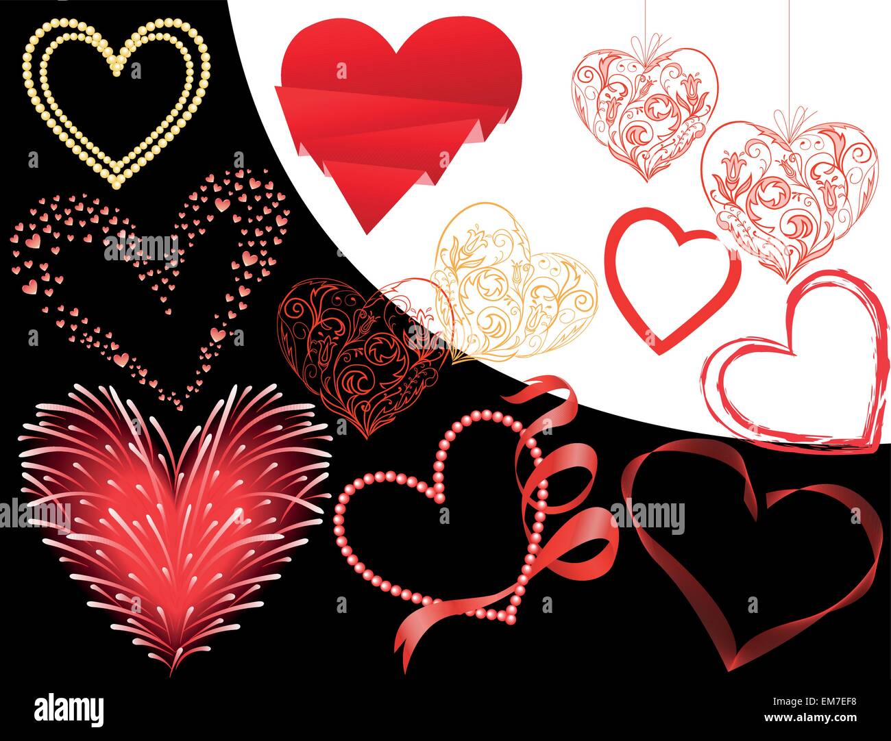 Hearts render Stock Vector Images - Alamy