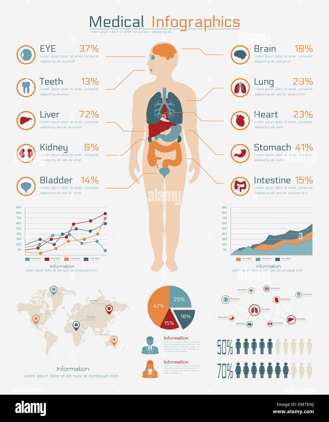 Medical infographic human body Stock Vector Images - Alamy