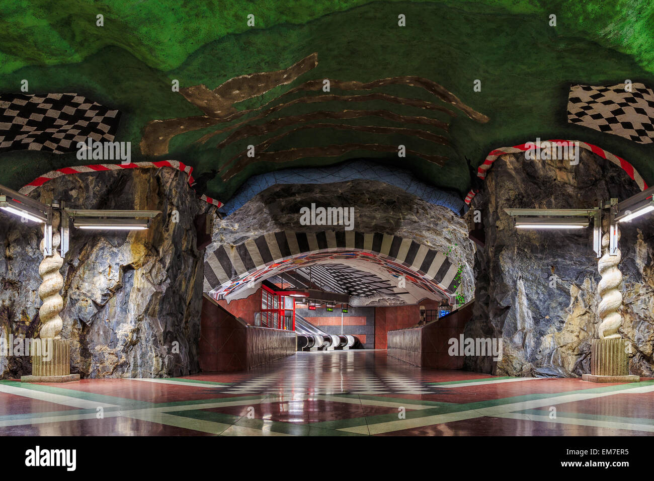 Kungsträdgården subway metro station on the blue line in Stockholm ...