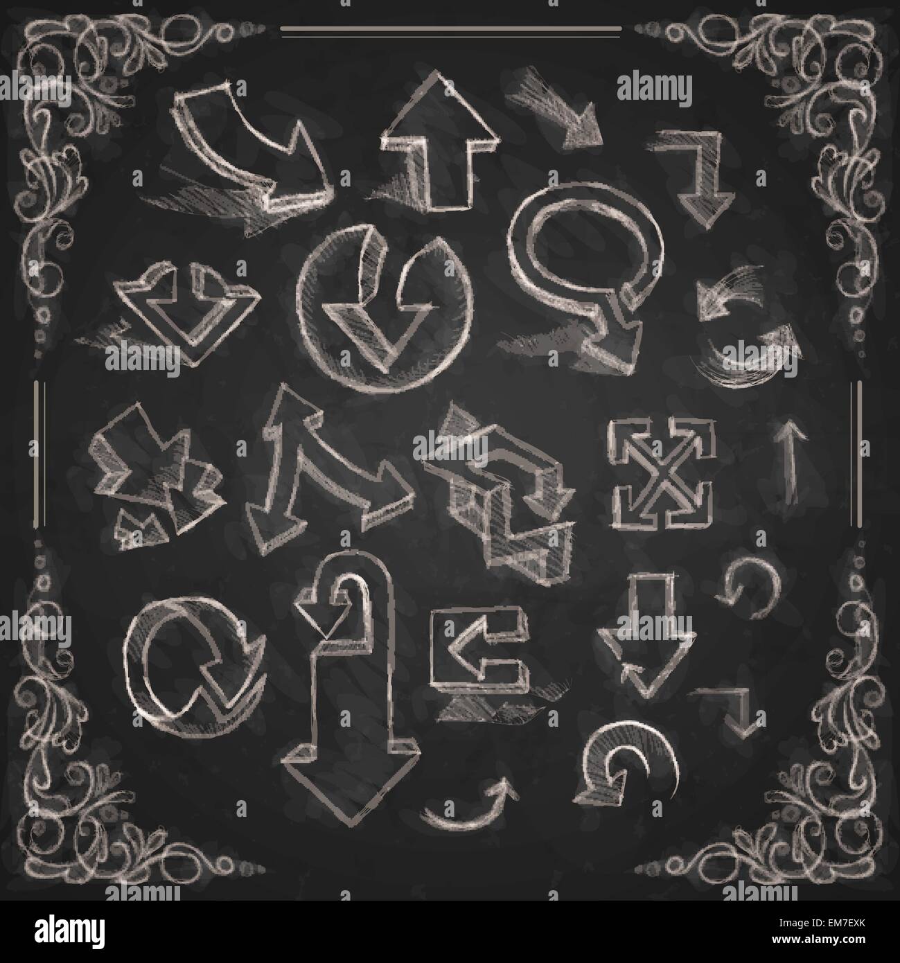 Hand drawn sketch doodle arrows hi-res stock photography and images - Alamy