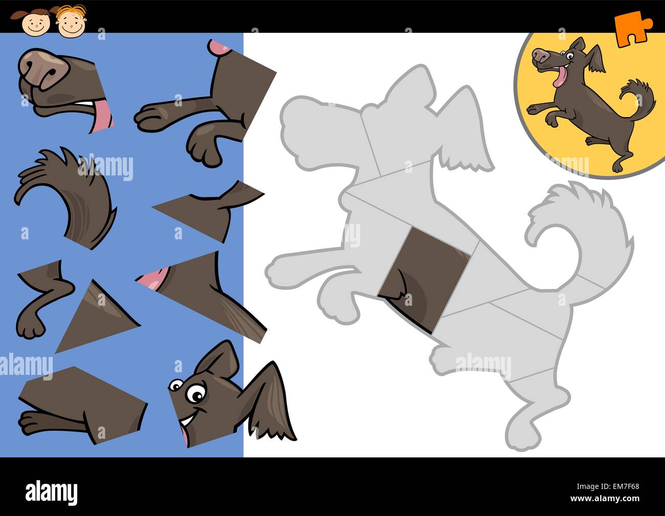 cartoon dog jigsaw puzzle game Stock Vector Image & Art - Alamy