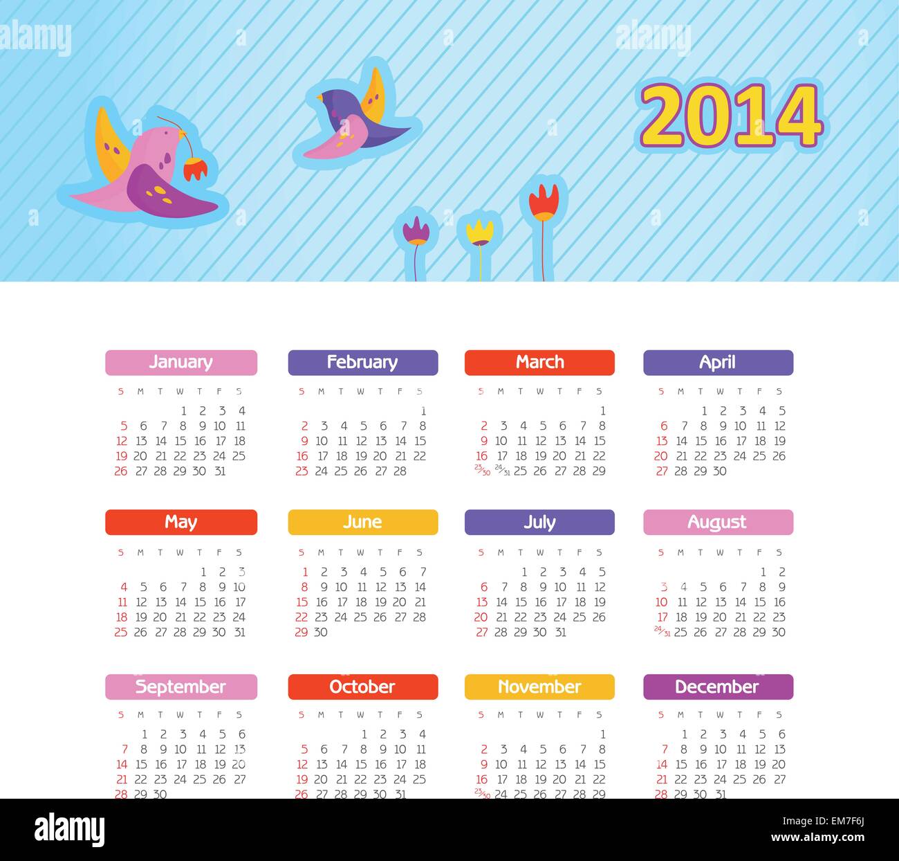 Calendar october 2014 Stock Vector Images - Alamy