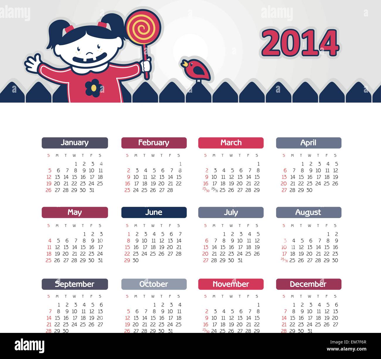 Calendar year without Stock Vector Images - Alamy