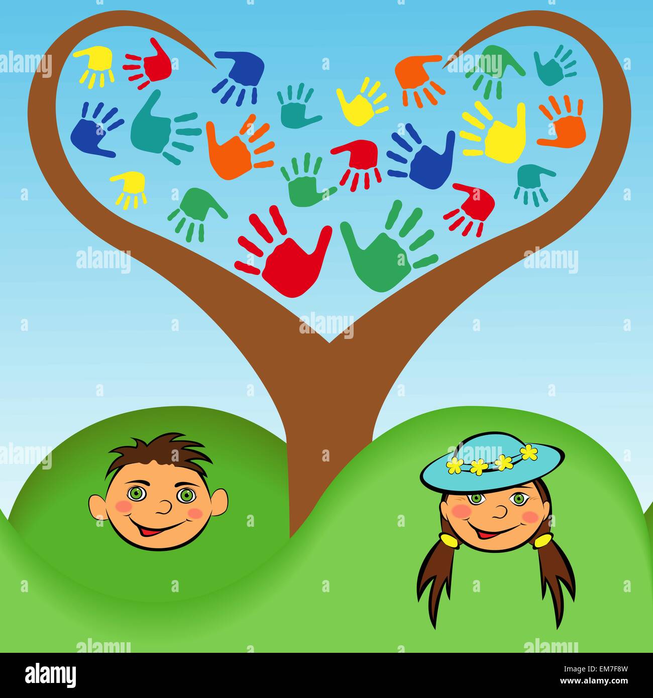 Cartoon face boy girl Stock Vector Images - Alamy