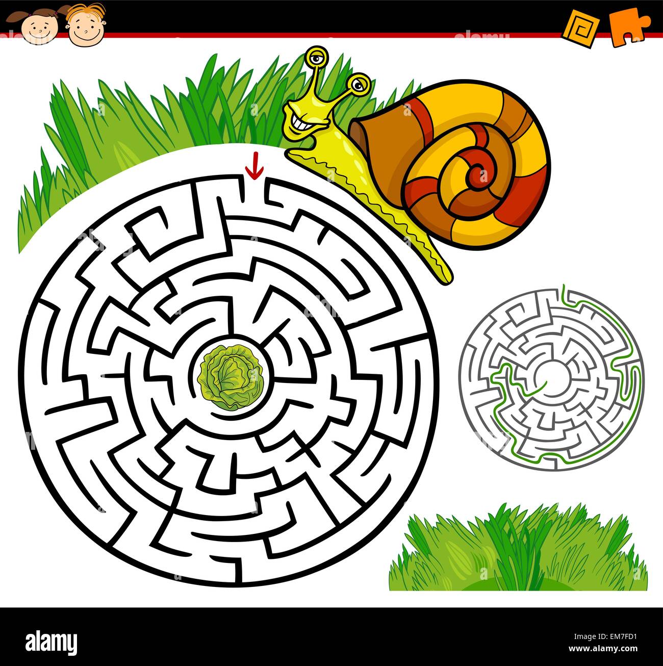 cartoon maze or labyrinth game Stock Vector Image & Art - Alamy