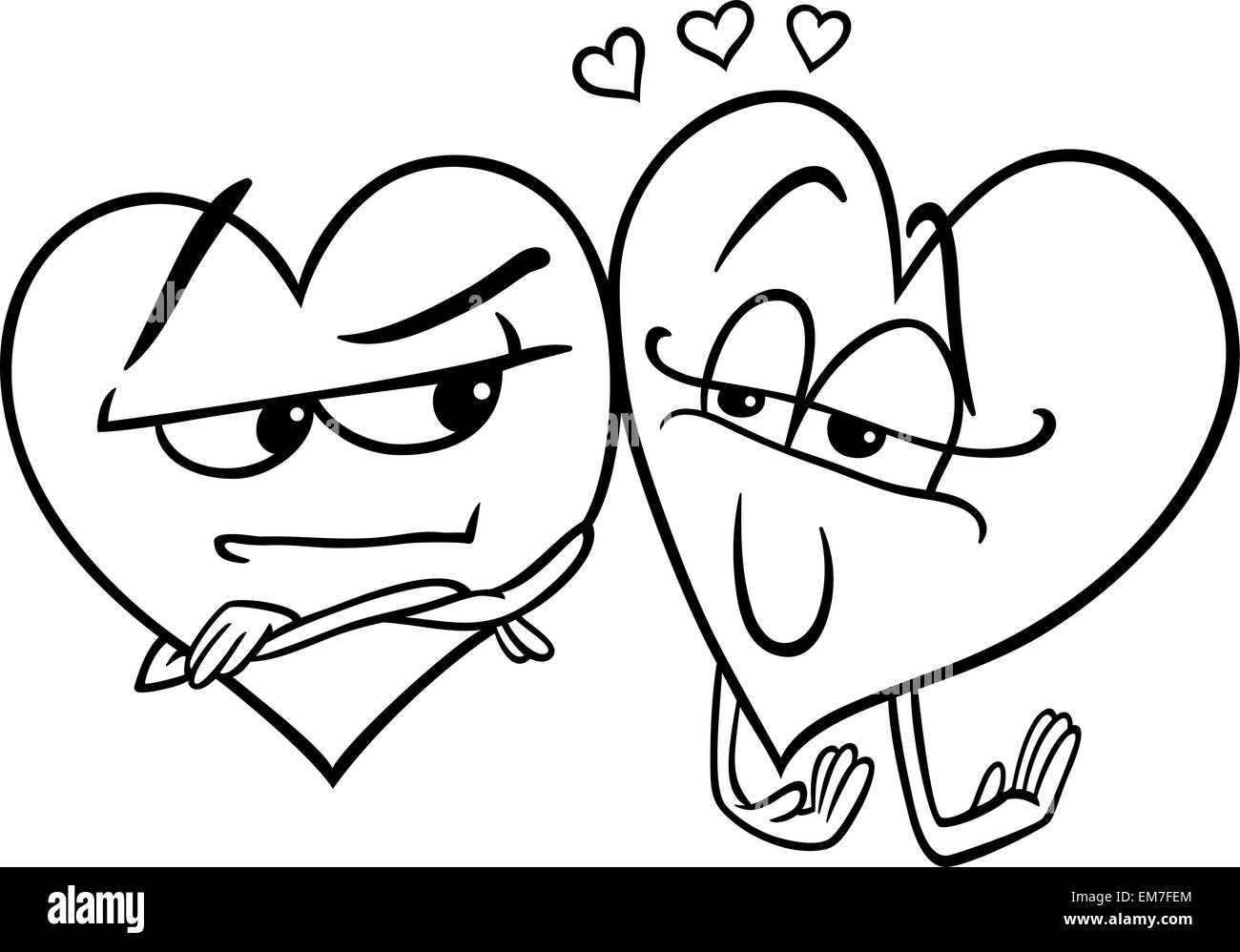 Two hearts love card Black and White Stock Photos & Images - Alamy