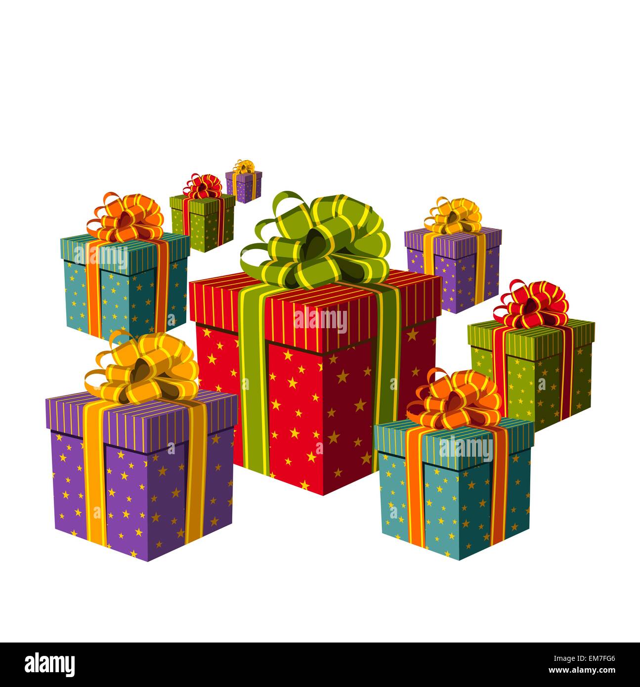 Colorful gift boxes with ribbons hi-res stock photography and images ...
