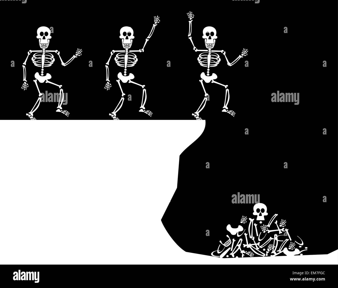 Halloween Greetings. Skeleton Jump Stock Vector Image & Art - Alamy